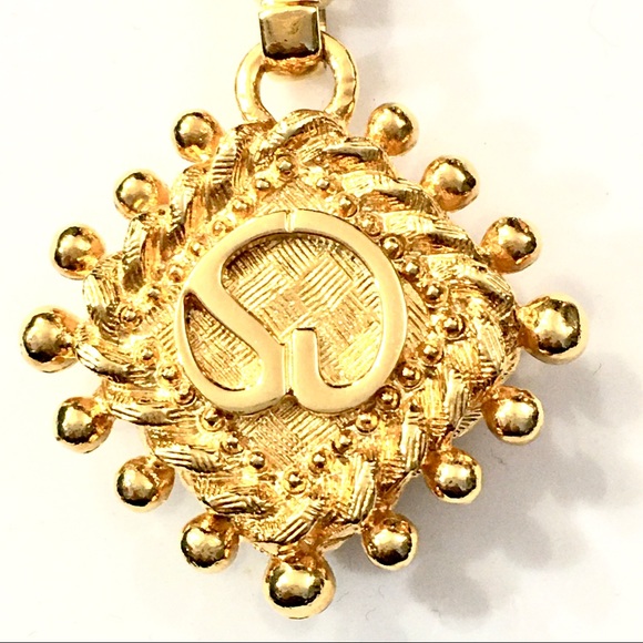 St. John | Accessories | St John Vintage Rhombus Studs Pearl Logo Key ...